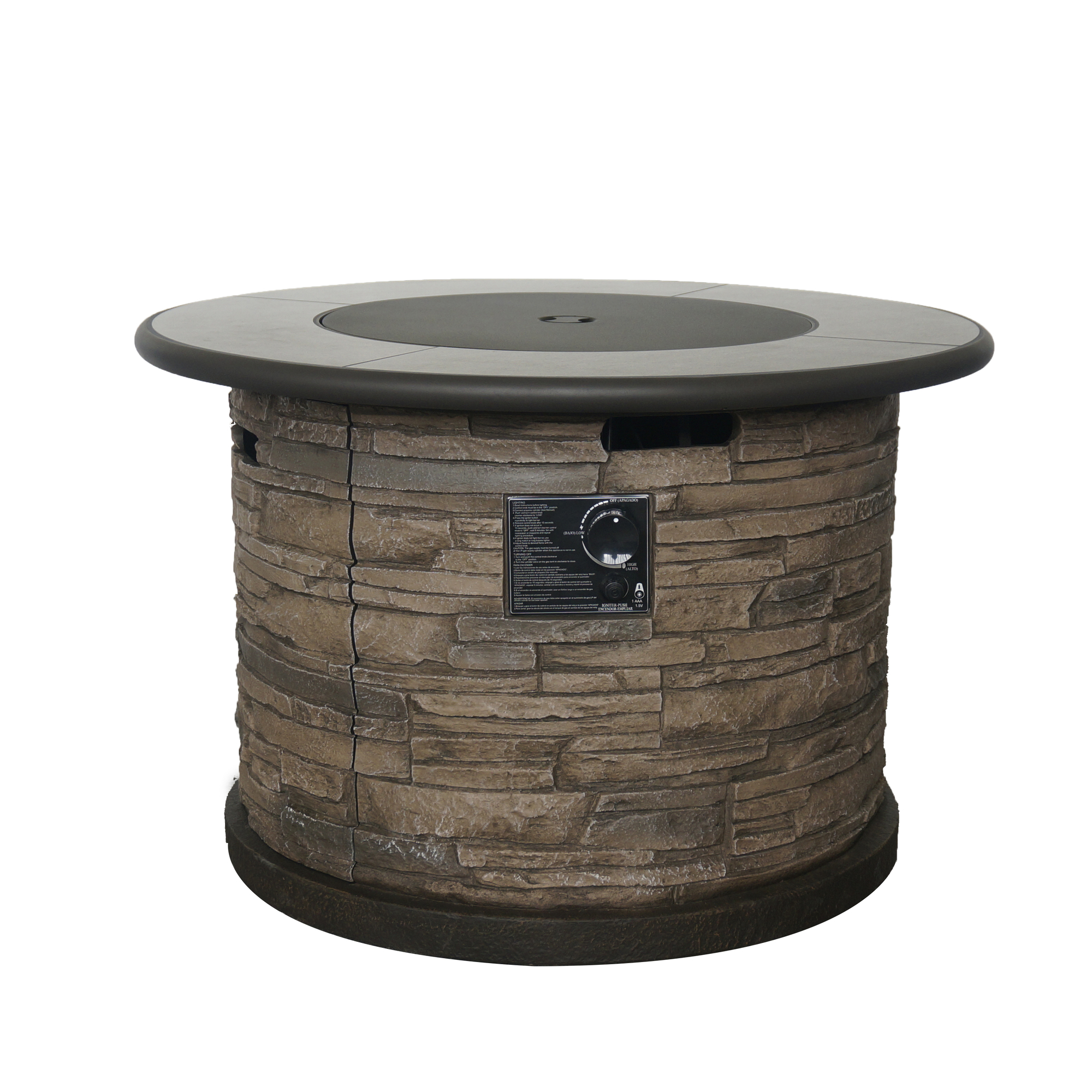 Bond, Newcastle 36in. Round Fire Pit, Fuel Type Propane, Diameter 36 in, Material Magnesium ...